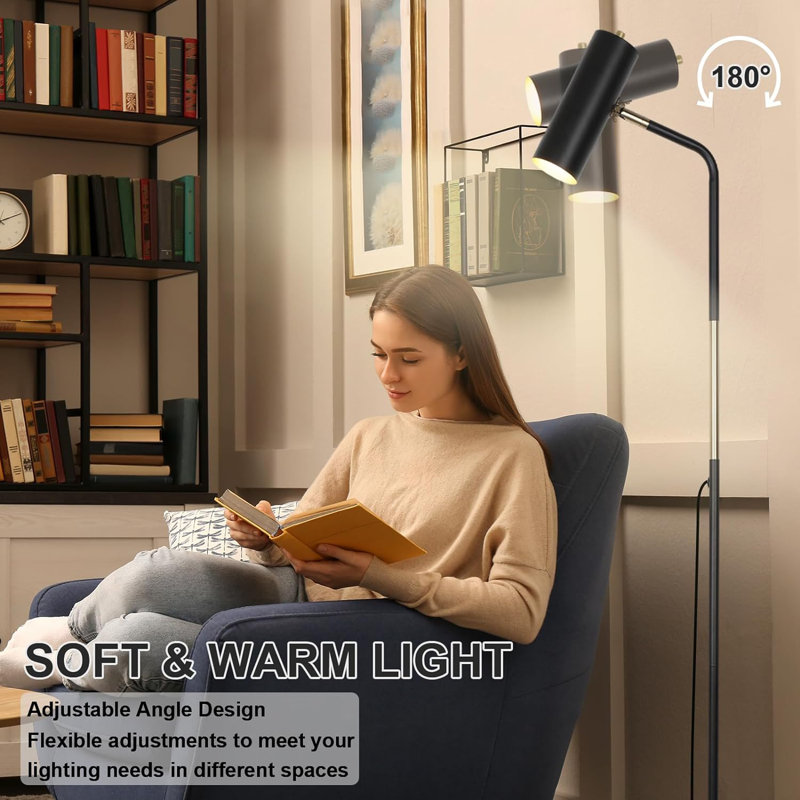 Ebern Designs Ivaya 57.48'' Black Task/Reading Floor Lamp | Wayfair